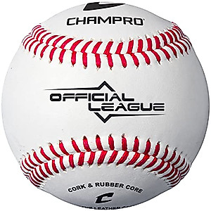 CHAMPRO CBB-40 Genuine Leather Cover Baseballs in a Black Bucket – 30 Balls and one Rods Can Sleeve Included.