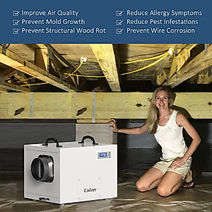 COLZER 212 Pints Crawl Space Commercial Dehumidifier with Pump and Drain Hose, Industry Water Damage Unit for up to 8,000 sq ft Basements, Ideal for Industrial or Whole Home