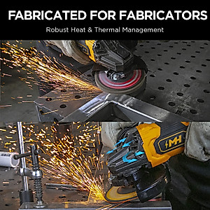 MOTORHEAD 20V ULTRA 4-1/2" inch Cordless Angle Grinder, Lithium-Ion, 10000RPM, 3 Position Handle, Paddle Switch, 2Ah Battery, (3) Cutting, Grinding & Polishing Wheels, USA-Based (MH-03-AG-B1-0-2)