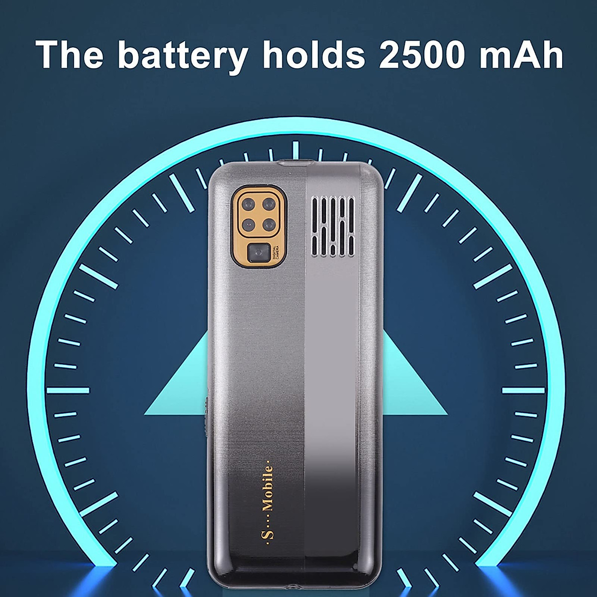 Hilitand Unlocked Mobile Phone for Senior, Easy to Use Big Button Cell Phone 2G, 2500mAh, FM Radio, Flashlight, Dual SIM, Loud Voice, 2.2" Screen for Older People, Kids(Black-US)