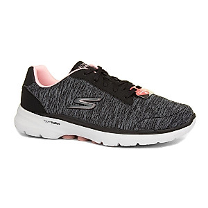 Skechers Women's GO Walk 6-Magic Melody Sneaker, Black/Pink, 8.5