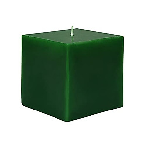 Zest Candle 3 by 3-Inch, Hunter Green Square Pillar Candle, 3" L x 3" W x 3" H