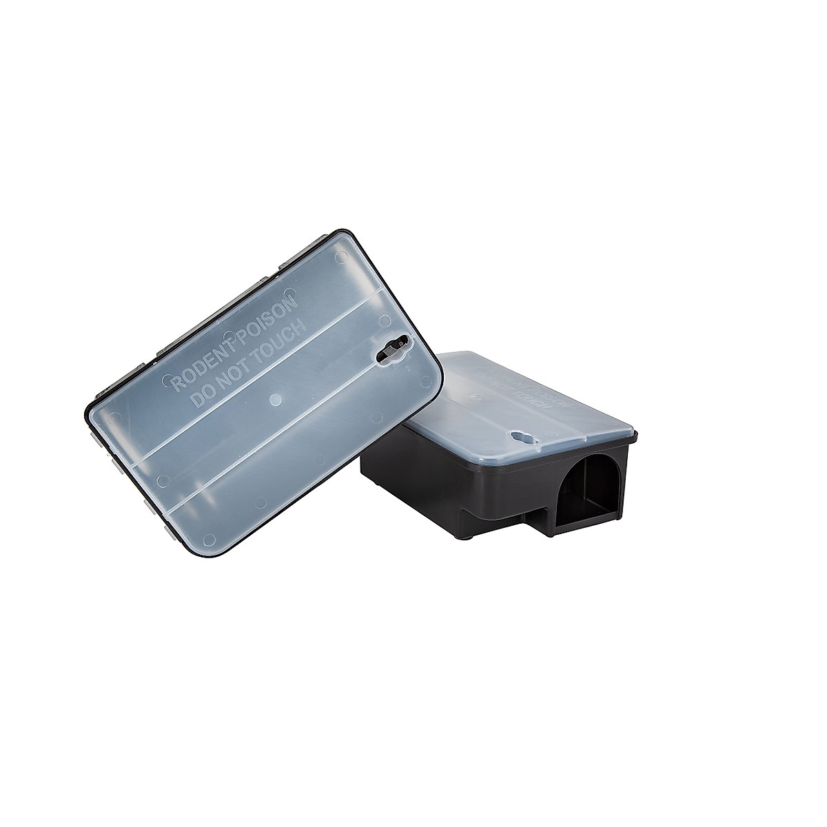 Köder-Discount: Mouse & Rat Trap, Effective Rat Bait Station for Home Garden & Industry, Sturdy Plastic, Non-Electric, Bait Box for Laying Out Rats, Black Box with Transparent Lid (2)