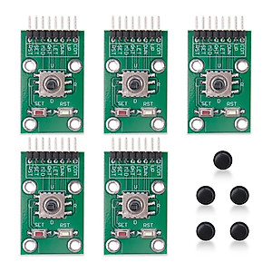 KOOBOOK 5Pcs 5-Channel Five Direction Navigation Button Module 5D Rocker Joystick Independent Keyboard for Arduino MCU
