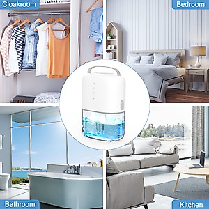 Dehumidifiers, Small Dehumidifiers for Home 320 Sq.Ft with Timer, LED Light 50oz(1500ml) Auto Defrost Portable Dehumidifiers for RV Bedroom Bathroom Closet Kitchen Office, Ultra Quiet