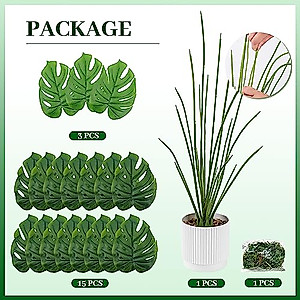 Der Rose 28" Fake Plants Large Artificial Monstera Faux Plants Indoor Tall for Floor Home Office Farmhouse Bedroom Decor