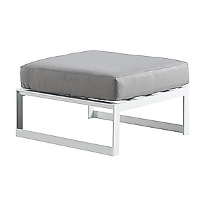 Elle Decor Modern Mirabelle Outdoor Patio Modular Furniture Collection, White or Gold Frame, Ottoman, White