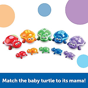 Learning Resources Number Turtles Set - 15 Pieces, Ages 18+ months Fine Motor Toys for Toddlers, Counting Toys for Toddlers, Color & Sorting Toy, Turtle Toys for Kids