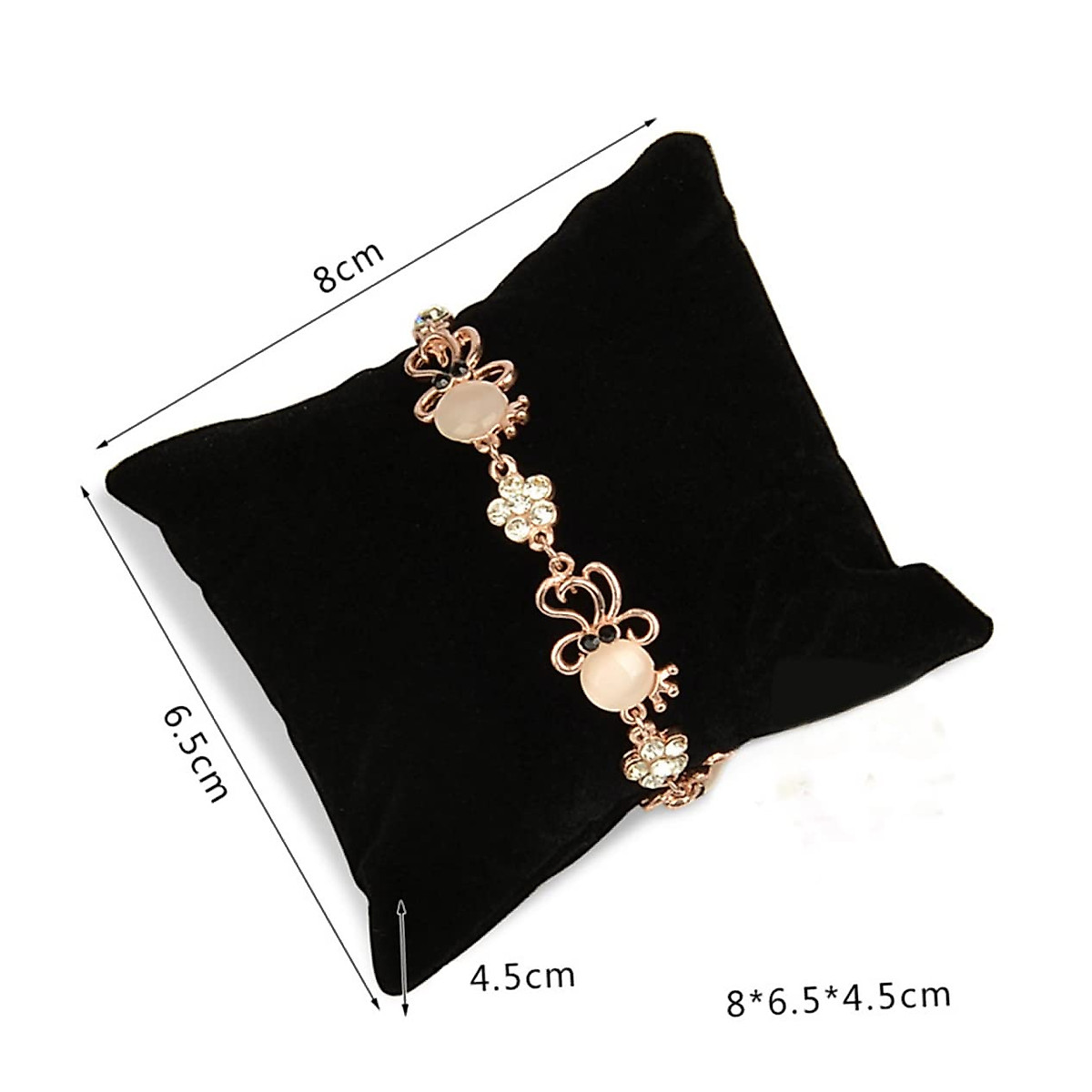 USHOBE 18 Pcs Bracelet Organizer Bracelet Holder Display Linen Foam Watch Black Case Bracelet Watch Pillow Velvet Pillow Jewelry Display Supplies 12x12 Pillow Insert Vintage Ria