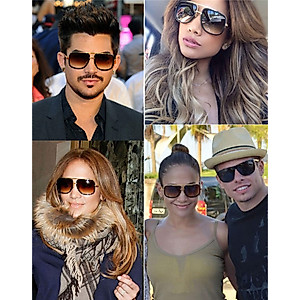 FEISEDY Retro Trendy Aviator Sunglasses Women Men Classic Vintage Square Sunglasses 70s Large Metal Shades B2321