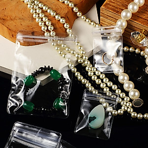 Clabby Clear Pvc Jewelry Bags Plastic Transparent Jewelry Rings Earrings Packing Storage Pouch Anti Tarnish Zip Lock Bags for Holding Jewelries, 2 X 2.8 Inch, 2.8 X 4 Inch, 3.5 X 5 Inch(120 Pieces)