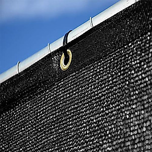 6' x 50' Wind Privacy Screen Fence (Set of 2-100' Long), Commercial Grade Fabric Mesh with Durable Grommets, Black | 180GSM