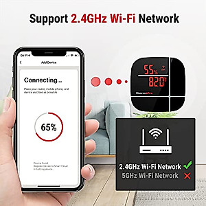 ThermoPro WiFi Thermometer Hygrometer TP90, Compatible with Alexa, Smart Humidity Temperature Sensor with App, Wireless Home Temperature and Humidity Monitor for Room Greenhouse Incubator Wine Cellar