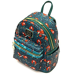 Loungefly Disney Mini Backpack, Pixar Brave Merida AOP