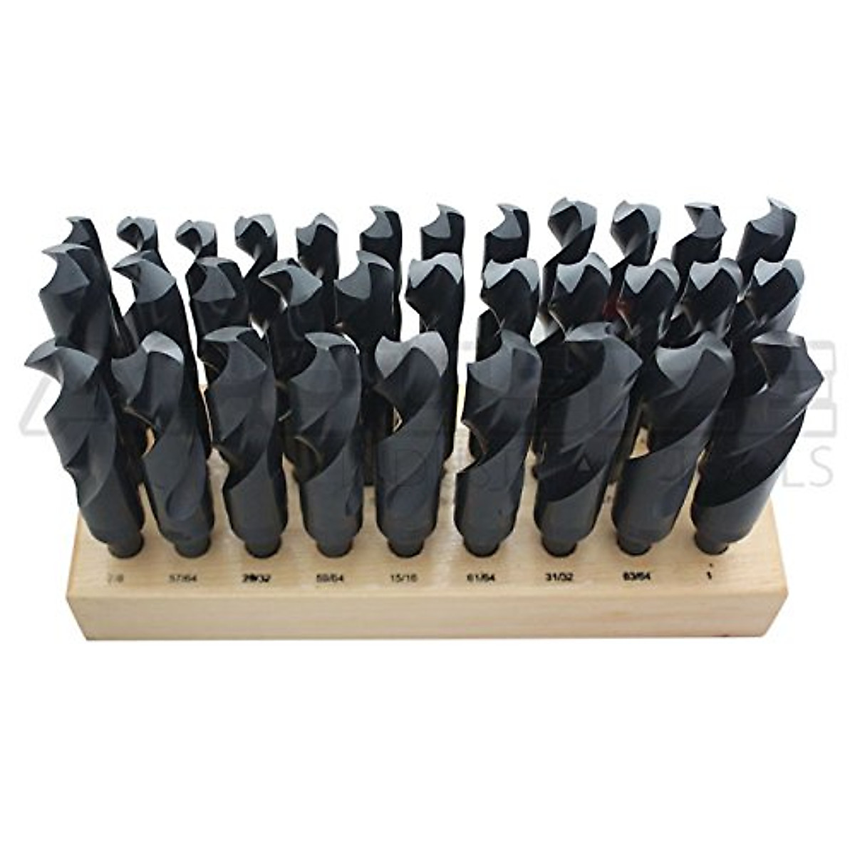Accusize Industrial Tools 32 Pcs Hss 1/2'' Shank S&D Drill Set, 33/64'' to 1'' by 64Ths, Silver and Deming Drill, H516-6506
