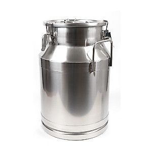 20-60L Stainless Steel Milk Can Wine Milk Bucket Wine Pail Bucket Milk Can Tote Jug with Sealed Lid Heavy Duty, with Independent Embedded Silicone Sealed Lid (40L)