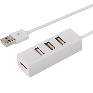 Apoi 4-Port USB 2.0 Hub with for iMac, MacBook, MacBook Pro, MacBook Air, Mac Mini, Chromebook, Surface Pro, Surface Book, PC- White