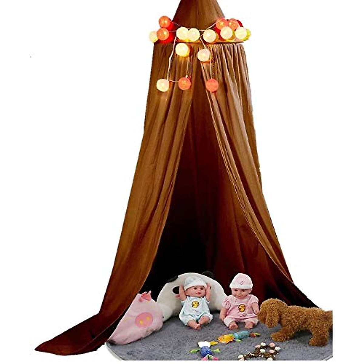 Kid Bed Canopy Baby Bedding Round Dome Bed Canopy Room Decoration, Bed Curtains Kids Play Tent Hanging Tent Net, Bedroom Canopy for Baby Kids Reading Playing Sleeping