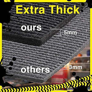 PABUSIOR Tool Box Liner for 12 inch Wide Drawer - 5mm Thick, 11.4 in Wide x 98 in, Double-Sided Non-Slip Toolbox Drawer Mat, Strong Grip Easy to Cut Garage Shelves, (Black)