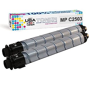 MADE IN USA TONER Compatible Replacement for Ricoh MP C2003 MP C2503 MP C2004 MP C2504 Lanier Savin MP C2003 MP C2503 841918 (Black, 2 Pack)