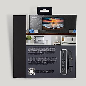 Austere VII Series Outlet Extender Wall Charger, 4 Outlets Surge Protector Power Strip, 2 USB C & 1 USB A 2.4 amp, 20W & 45W Power Delivery | 3500 Joules, EMI/RFI Filtering, 6 Year Component Guarantee