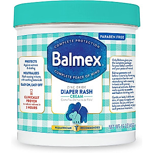 Balmex Diaper Rash Cream With Zinc Oxide 16 oz (Pack of 2)
