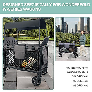 Stroller Wagon Cargo Net, Baby Stroller Organizer Mesh Cargo Net for Extra Storage Space Large Storage Capacity, Stroller Wagon Accessories - Compatible with WONDERFOLD All W-Series Models (2 Pack)