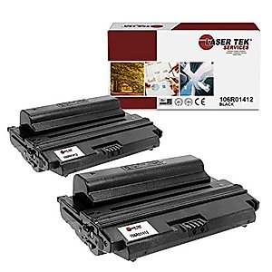 Laser Tek Services Compatible High Yield Toner Cartridge Replacement for Xerox 3300 106R01412 Works with Xerox Phaser 3300 MFP Printers (Black, 2 Pack) - 8,000 Pages