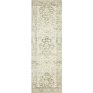 Loloi II Rosette Collection ROS-02 Ivory/Silver, Traditional 7'-6" x 9'-6" Area Rug
