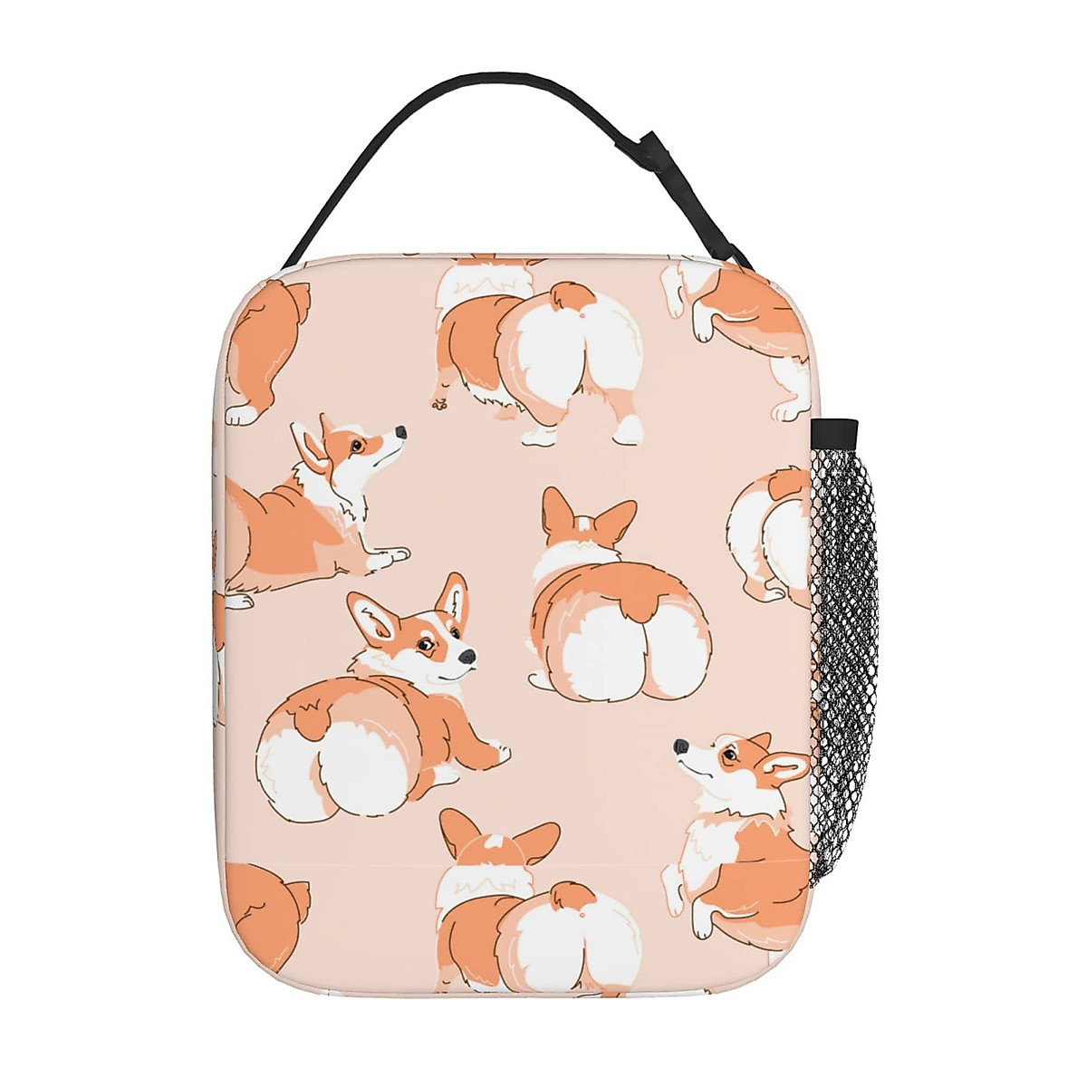 Oplp Cute Corgi Butt Lunch Bag Lunch Box Insulated Meal Bag Food Container for School Work Picnic Travel