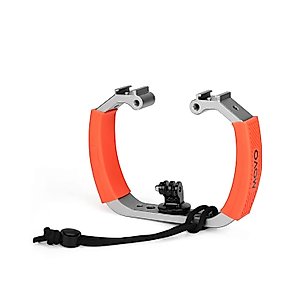 Movo GB-U70T Underwater Diving Rig for GoPro Hero with Cold Shoe Mounts, Wrist Strap - Works with HERO6, HERO7, HERO8, HERO9, HERO10, HERO11, and Osmo Action Cam - Scuba GoPro Accessory (Tangerine)