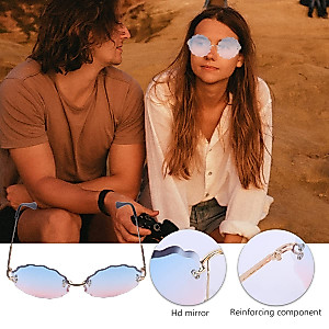 NUOBESTY 1pc Sunglasses Circle Glasses Fashion Glasses for Women Stylish Eyeglasses Circle Mirrored Hipster Round Glasses Stylish Glasses for Women Resin Decorate The Flowers Miss