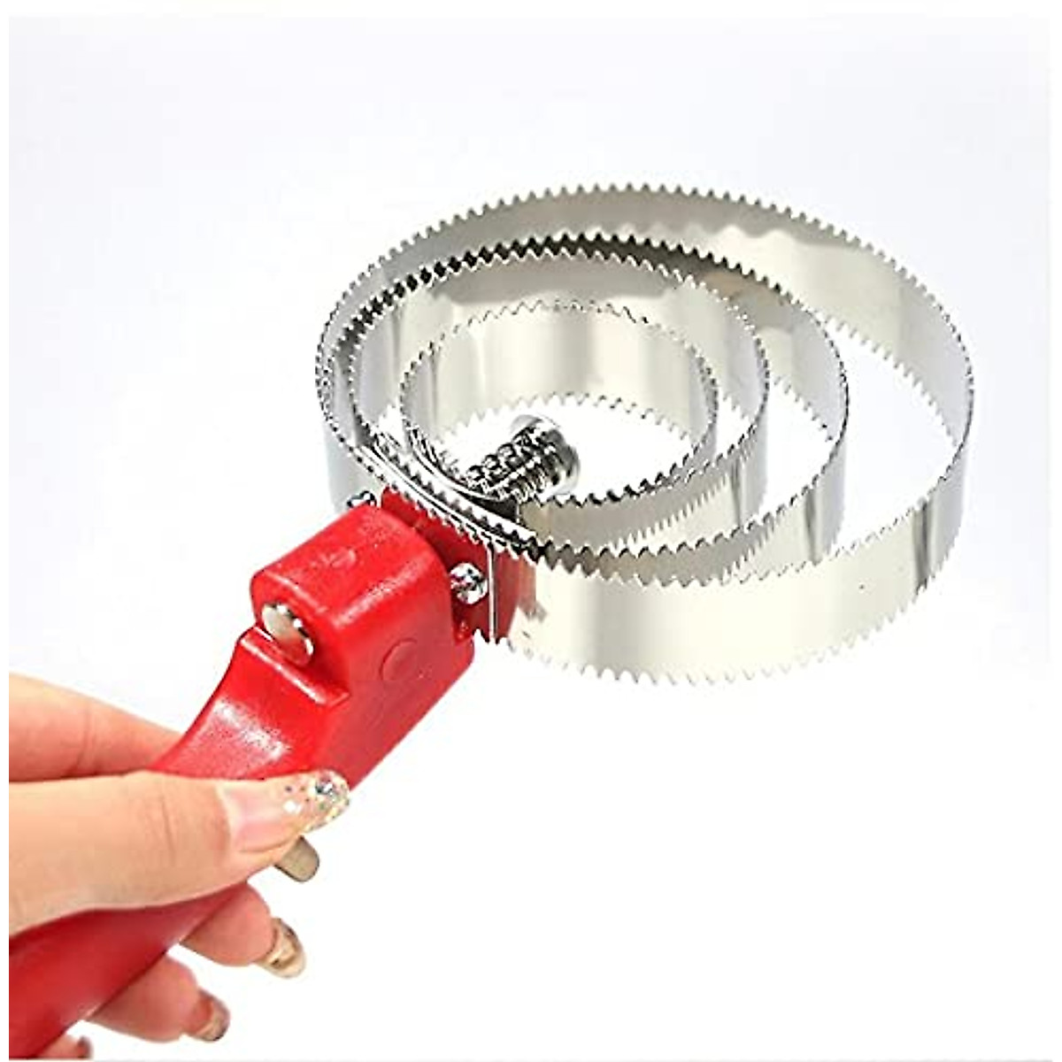 SHXZHOJHUA One Piece 6-Ring Large Size Ox, Sheep and Horse Stainless Steel Reversible Serrated Comb 9 Oz Heavy with Soft Touch Handle