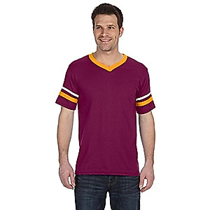 Augusta Sportswear Men's 2XL Sleeve Stripe Jersey, Maroon/Gold/White, XX-Large