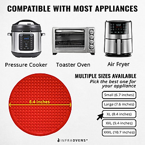 Air Fryer Silicone Liner Set of 3 Compatible with Ninja AF101 4qt, Ninja AF Max XL 5.5qt + More, Air Fryer Accessories Parchment Paper Sheet Replacement Reusable Mats 8.4 inch Round