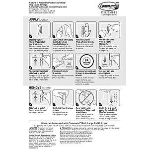 Command Designer Bath Hook, Large, White, 1-Hook with Water-Resistant Strips (17083B-ES), Organize your dorm