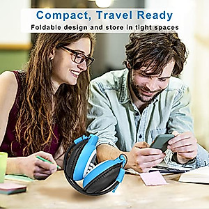 Portable Digital Personal FM Radio Headphones Ear Muffs with Antenna, 2 AA Batteries Powered LCD Display Wireless Headset with Build in Radio for Walking, Jogging and Daily Works