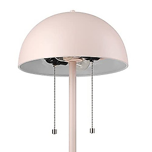 Globe Electric 65531 Luna 21" 2-Light Table Lamp, Matte Blush Pink, Double Plated Nickel On/Off Pull Chains