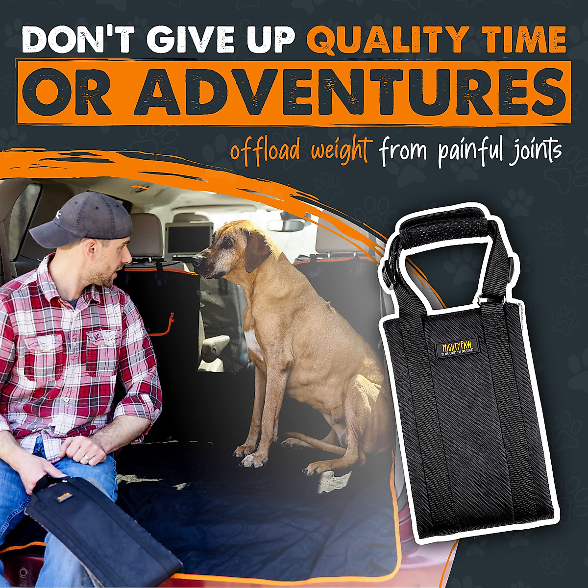 Mighty Paw Dog Lift Harness | Dog Sling for Large Dogs Hind Leg Support - Makes Lifting Rear Legs of Bigger Canines Easier - Comfortably Supports Back Legs - Hip and ACL Brace for Eldery Dogs (Lg)