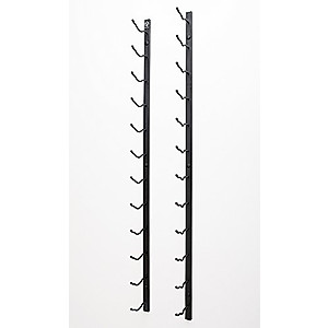 VintageView WS81 8-Foot 24 Bottle Metal Wall Mounted Wine Rack in Satin Black (1 Row Deep)
