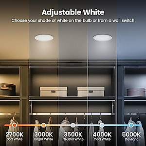 Feit Electric PAR30 LED Light Bulb, 75W Equivalent, Dimmable, Color Selectable 6-Way, E26 Medium Base, 90 CRI, 750 Lumens, Damp Rated Flood Light Bulb, 22-Year Lifetime, PAR30DM/6WYCA/2, 2 Pack