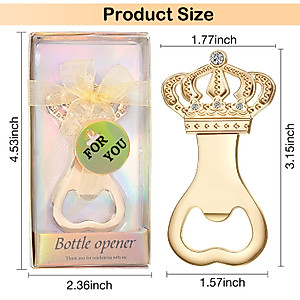 50 Pieces Gold Crown Bottle Opener Wedding Favors for Guests Bulk Crown Party Favor Baby Shower Birthday Souvenirs Decoration Guest Bridal Shower Anniversary Supplies