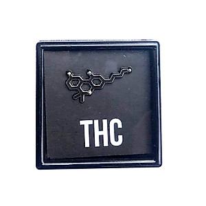 Anatomology THC Pin - Black Acrylic Marijuana Pin - Brooches and Pins