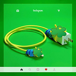 ZOEAST(TM) DIY Animal Protector USB Charger Saver Charging Data Earphone Line Protector Compatible with All iPhone 15 14 13 12 11 XS Max XR X 8 7 6 Plus USB Wire (Blue Alien)