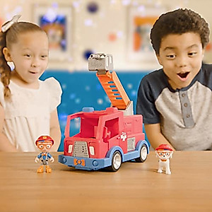 Blippi Fire Truck - Fun Vehicles with Freewheeling Features Including 3 Firefighter and Fire Dog, Sounds and Phrases - Educational Vehicles for Toddlers and Young Kids