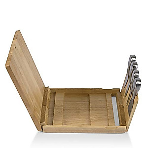 TOSCANA - a Picnic Time brand Asiago Cheese Board and Knife Set, Charcuterie Board Set, Wood Cutting Board with Cheese Knives, (Parawood)