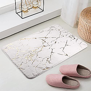 Flixsonic Bathroom mat Luxurious Ultra Soft Non-Slip Absorbent Quick Dry ，Machine Washable Shower Rug, Perfect mat for Bathroom,Kitchen, and Bedroom Decor (19.7 x 31.5 Inch, White)