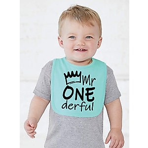 Aiden's Corner Handmade Cute Baby Boy First Birthday Smash Cake Bibs - 1st Birthday Mr Onederful Bib (White)