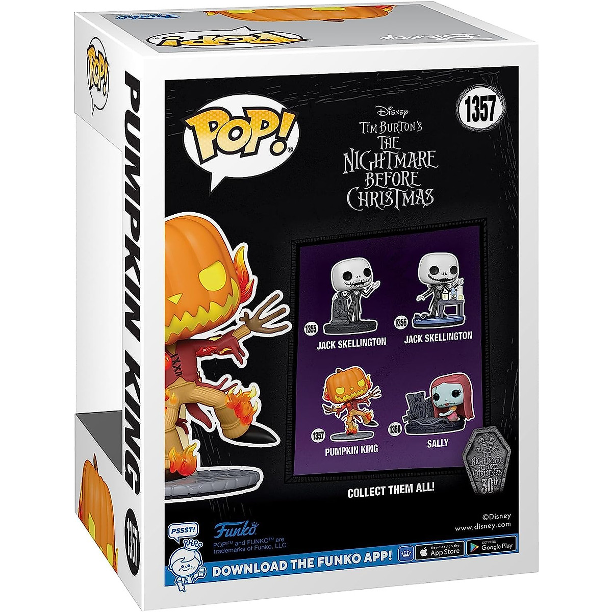POP Disney: The Nightmare Before Christmas 30th Anniversary - Pumpkin King Funko Vinyl Figure (Bundled with Compatible Box Protector Case) Multicolored 3.75 inches