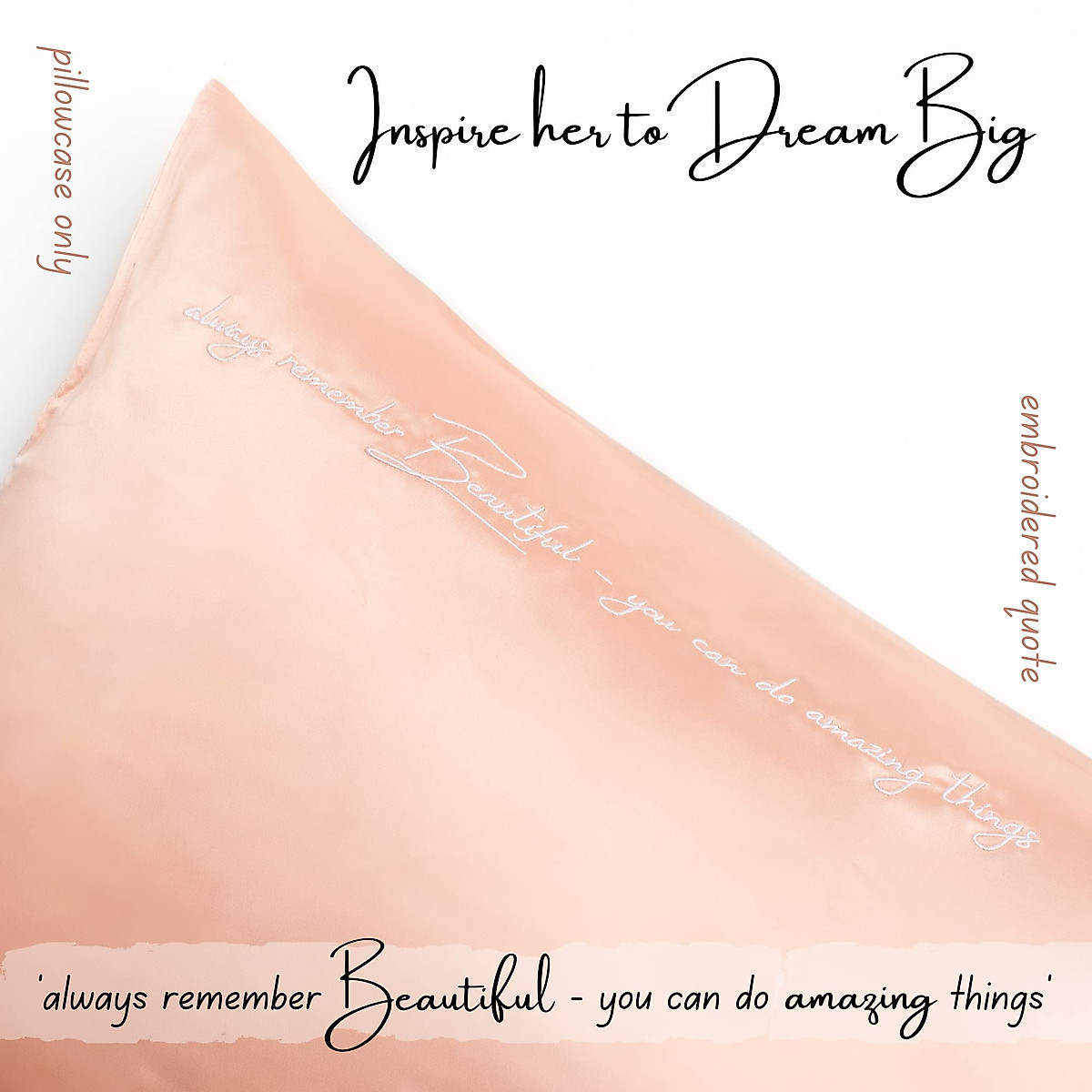 TrueSooth Satin Pillowcase for Hair and Skin, Lavender Sleep Mask, Rose Quartz Despenser, Gifts for Teenage Girls